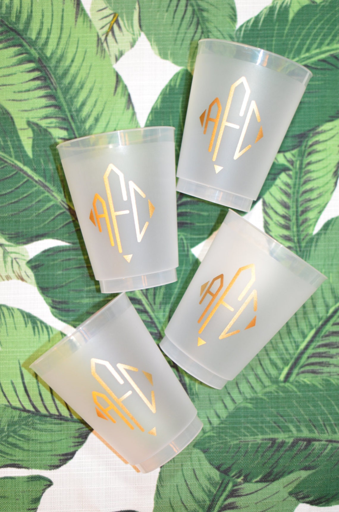 Personalized frosted cups shatterproof cup diamond monogram | Etsy