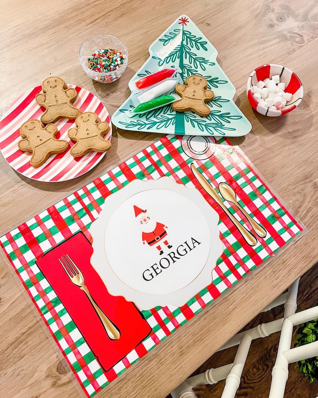 Kids Christmas Placemat, Personalized Placemat, Santa Placemat ...