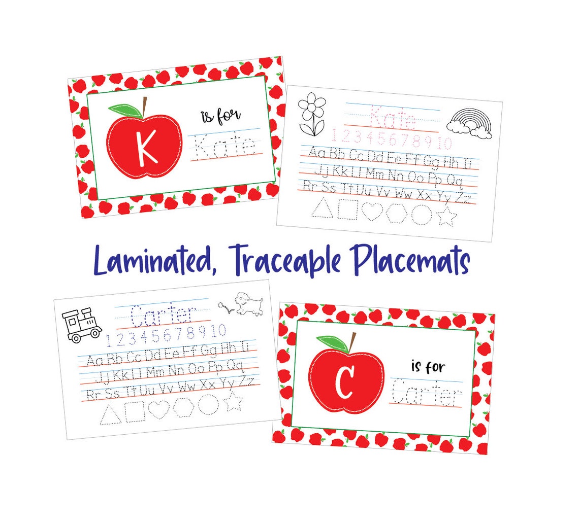 Back to School Placemat Kids Placemat Laminated Placemat | Etsy