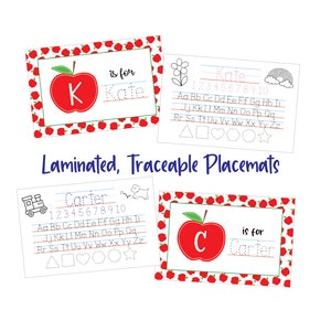 Back to School Placemat, Kids Placemat, Laminated Placemat, Traceable ...