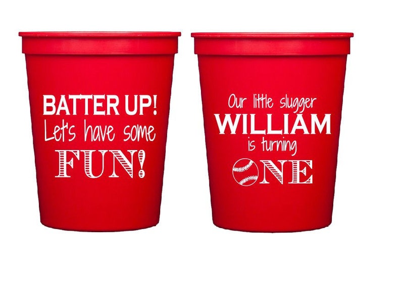 First Birthday Party Cups, Baseball Party Cups, Baseball Theme Party ...