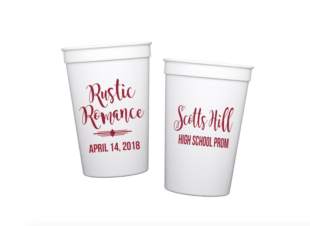 High School Prom Cups, Personalized Plastic Cups, Personalized Stadium ...