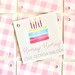 Gingham Gift Tags, Personalized Enclosure Cards, Pink Gingham ...