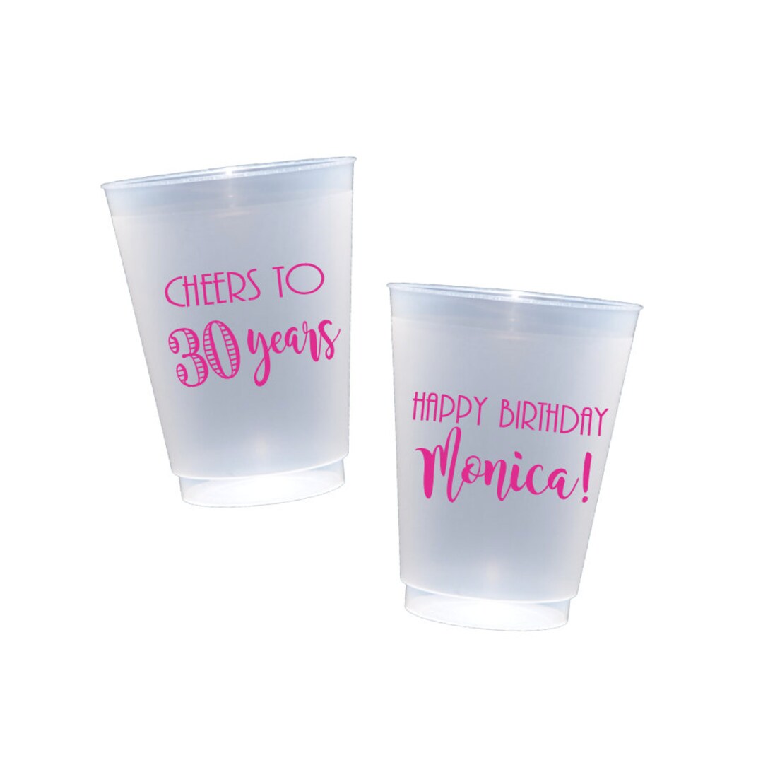 30th Birthday Plastic Cups, Cheers to 30 Years, Personalized Plastic ...