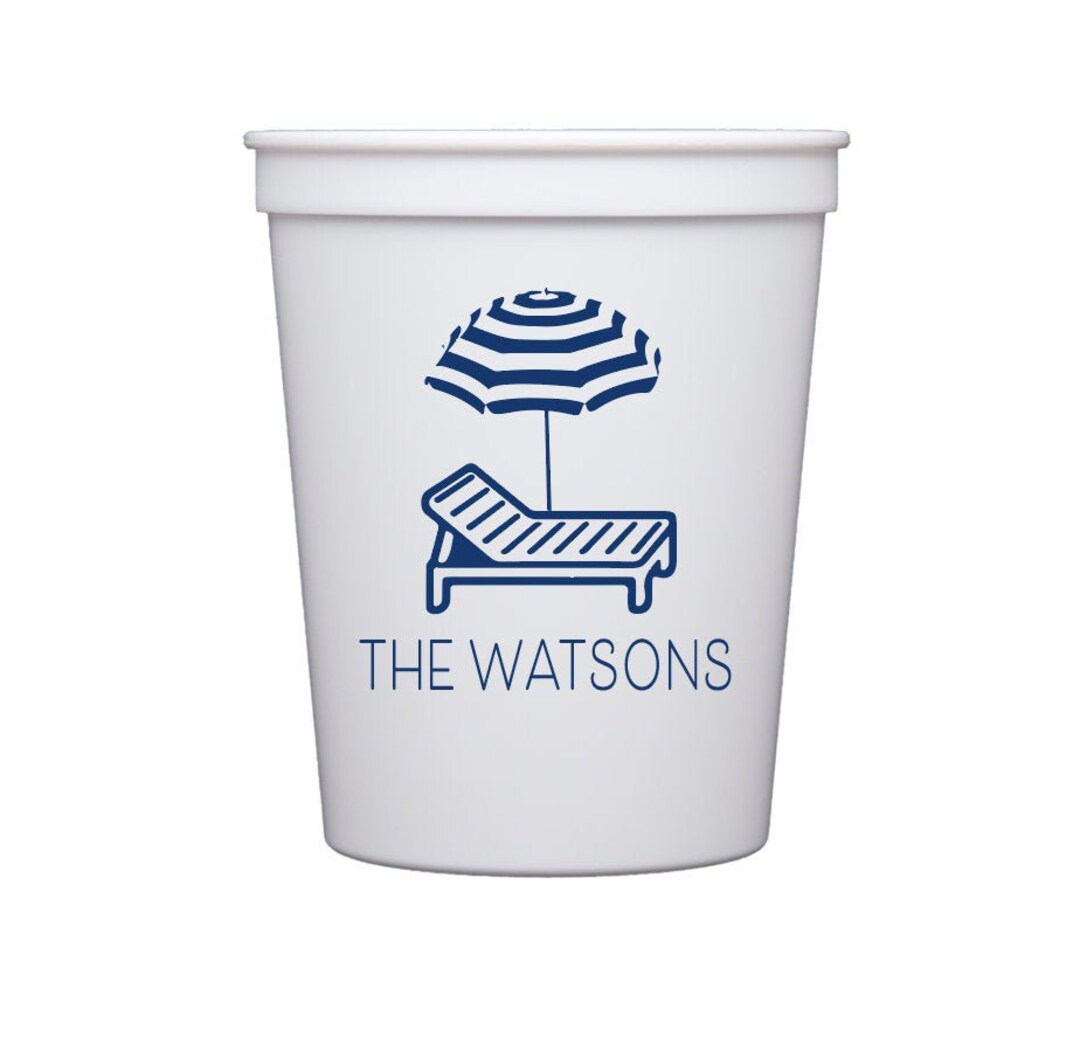 Pool Cups, Personalized Plastic Cups, Housewarming Gift Idea, Beach ...