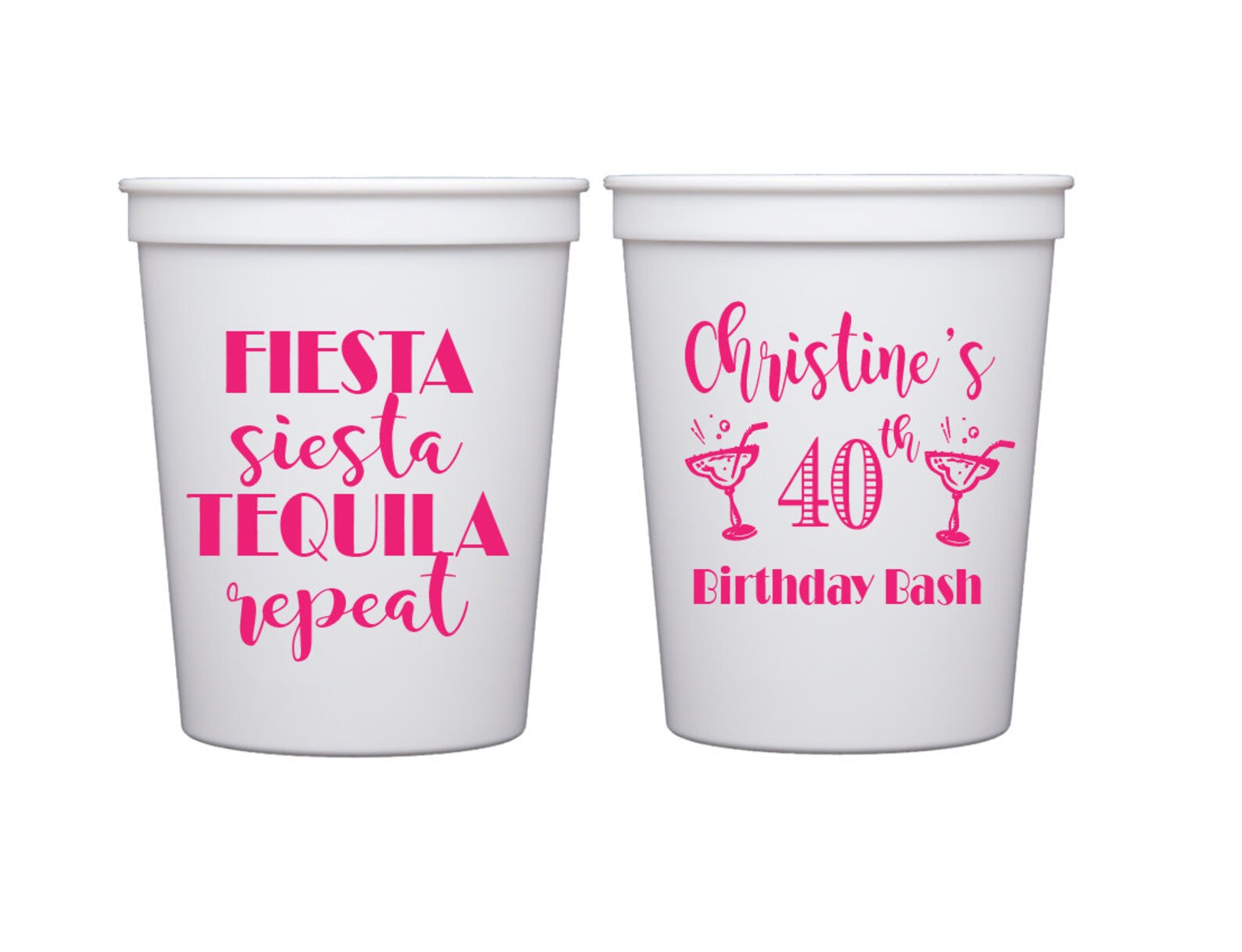 Fiesta 40th Birthday Cups Fiesta Theme Cups Fiesta Birthday - Etsy