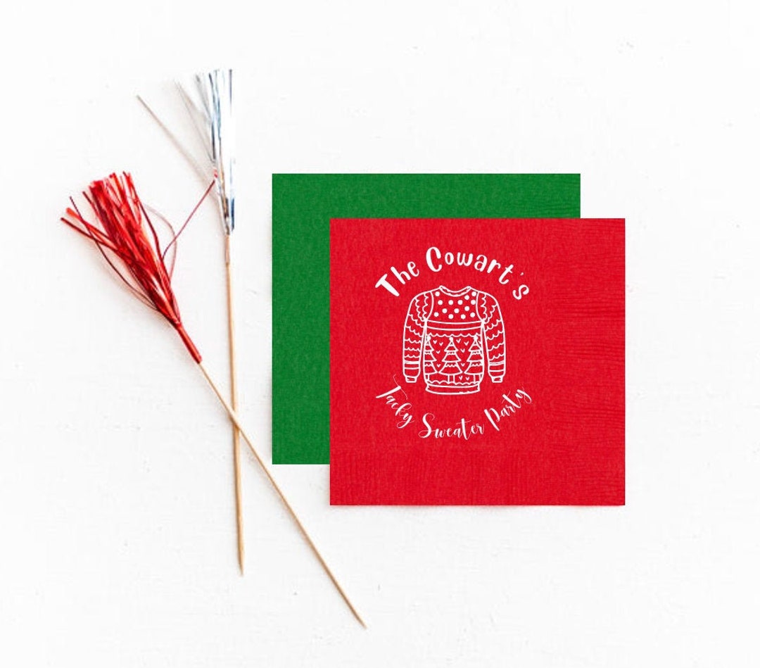 Tacky Sweater Party Decor, Tacky Sweater Party Napkins, Christmas ...