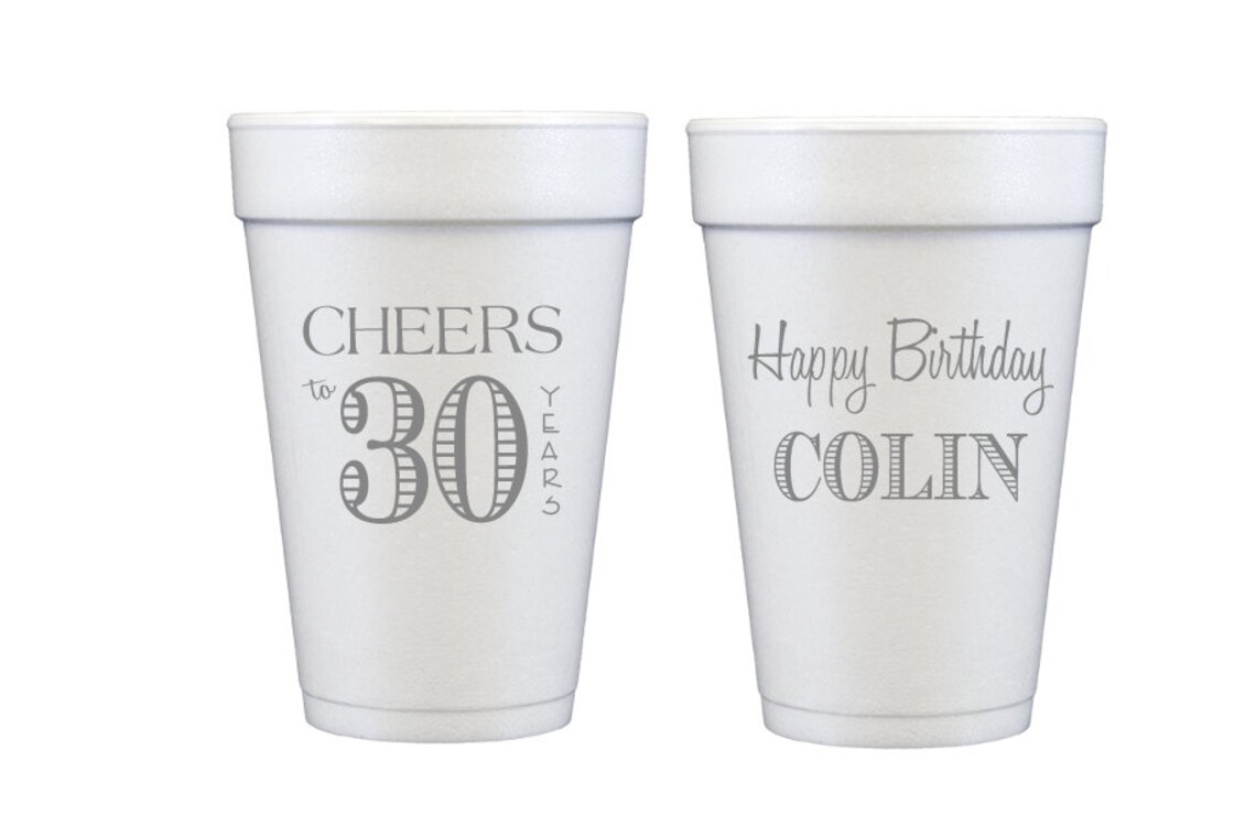 Cheers to 30 Years Birthday Cups, Guys Birthday Cups, 30th Birthday ...