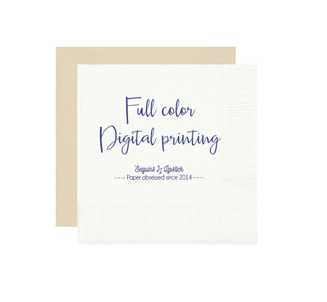 Full Color Napkin Printing, Digital Full Color Printing, Watercolor ...