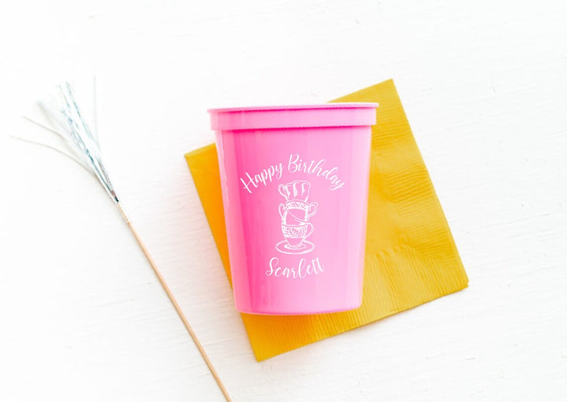 Tea Party Birthday Cups Tea Party Birthday Favor Tea Party - Etsy