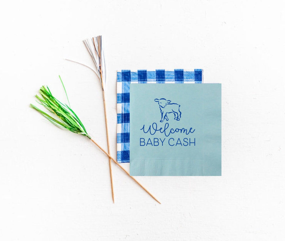 Lamb Baby Shower Napkins, Lamb Shower Decor, Lamb Baby Shower Favor ...