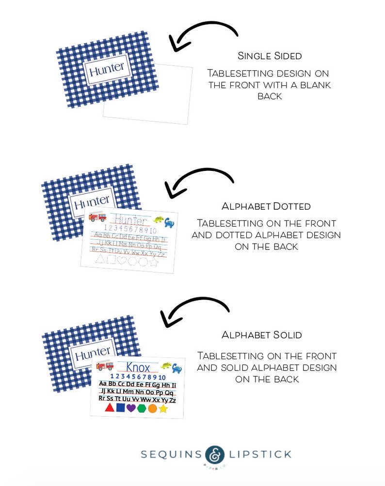 Personalized Placemat, Alphabet Placemat, Gingham Placemat, Kids ...