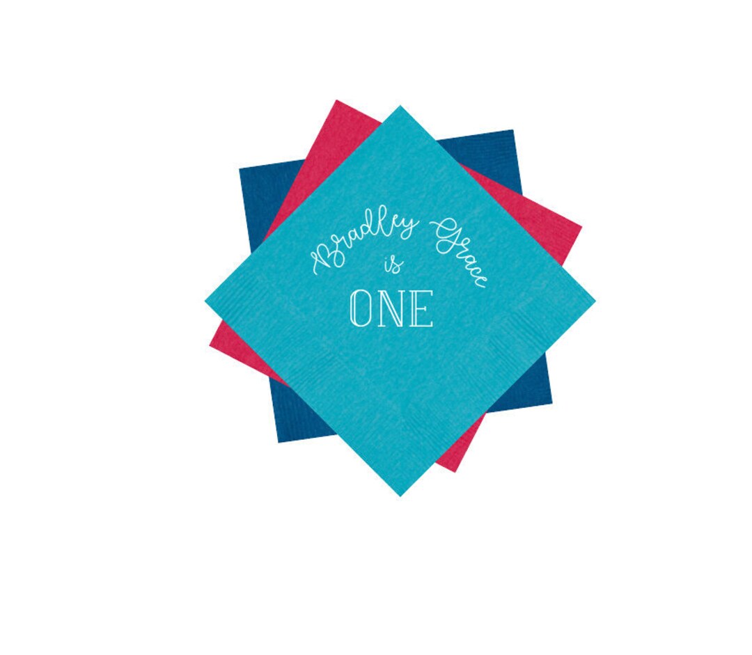 First Birthday Napkins, Babys First Birthday Party Napkins, One Year ...