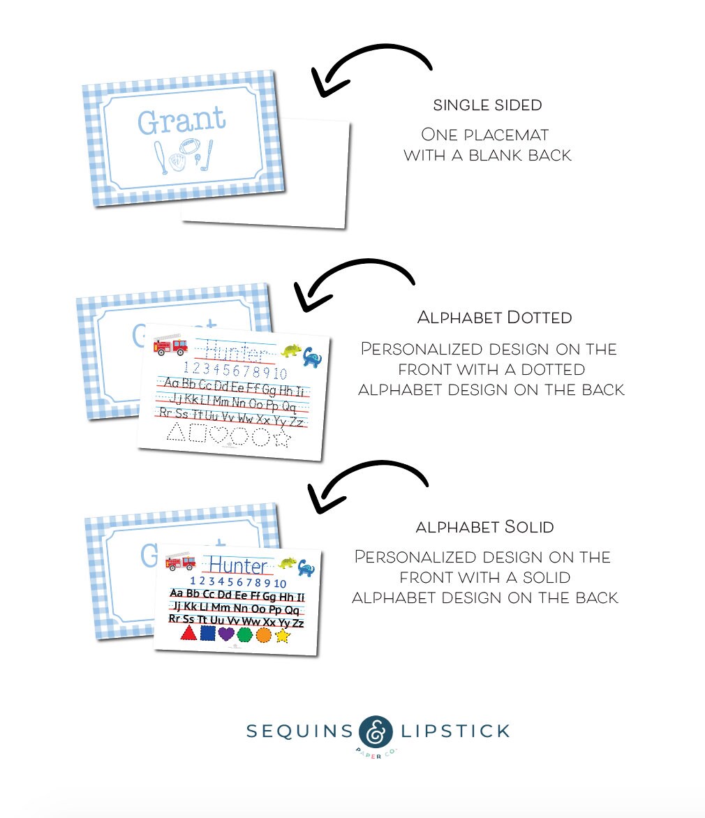 Personalized craft mat Personalized placemat Gingham | Etsy