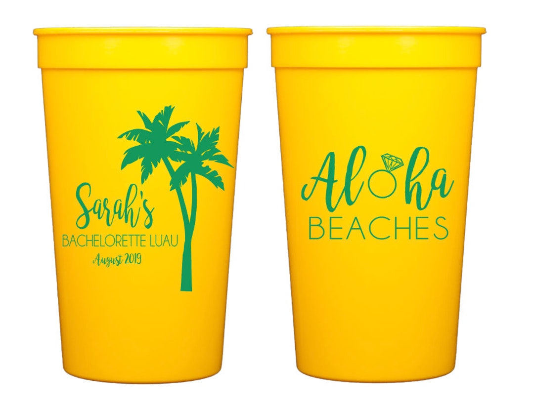 Bachelorette Cups, Aloha Beaches, Luau Cups, Luau Themed Bachelorette ...
