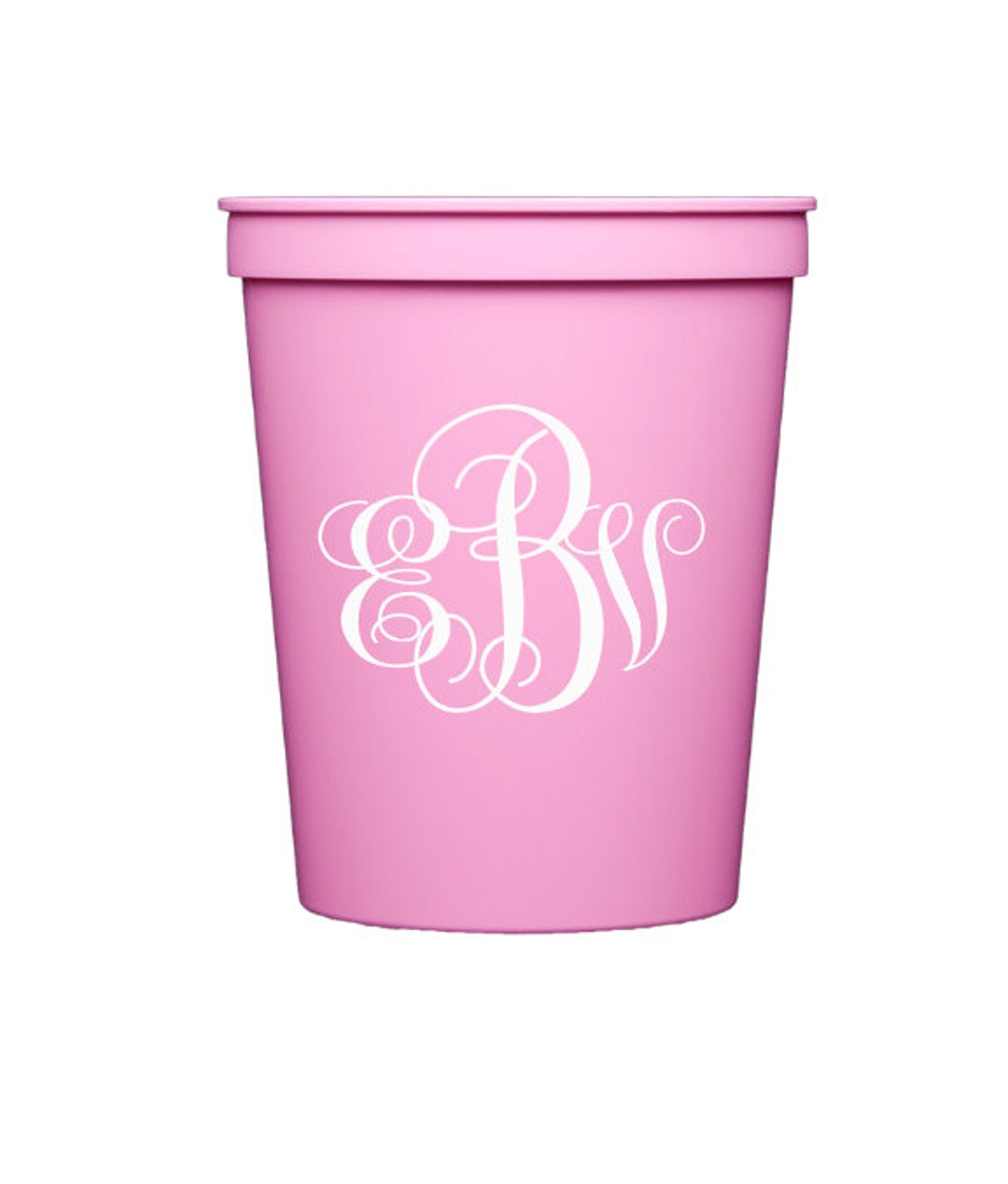 Monogram Cups, Monogrammed Cups, Script Monogram Cups, Personalized ...