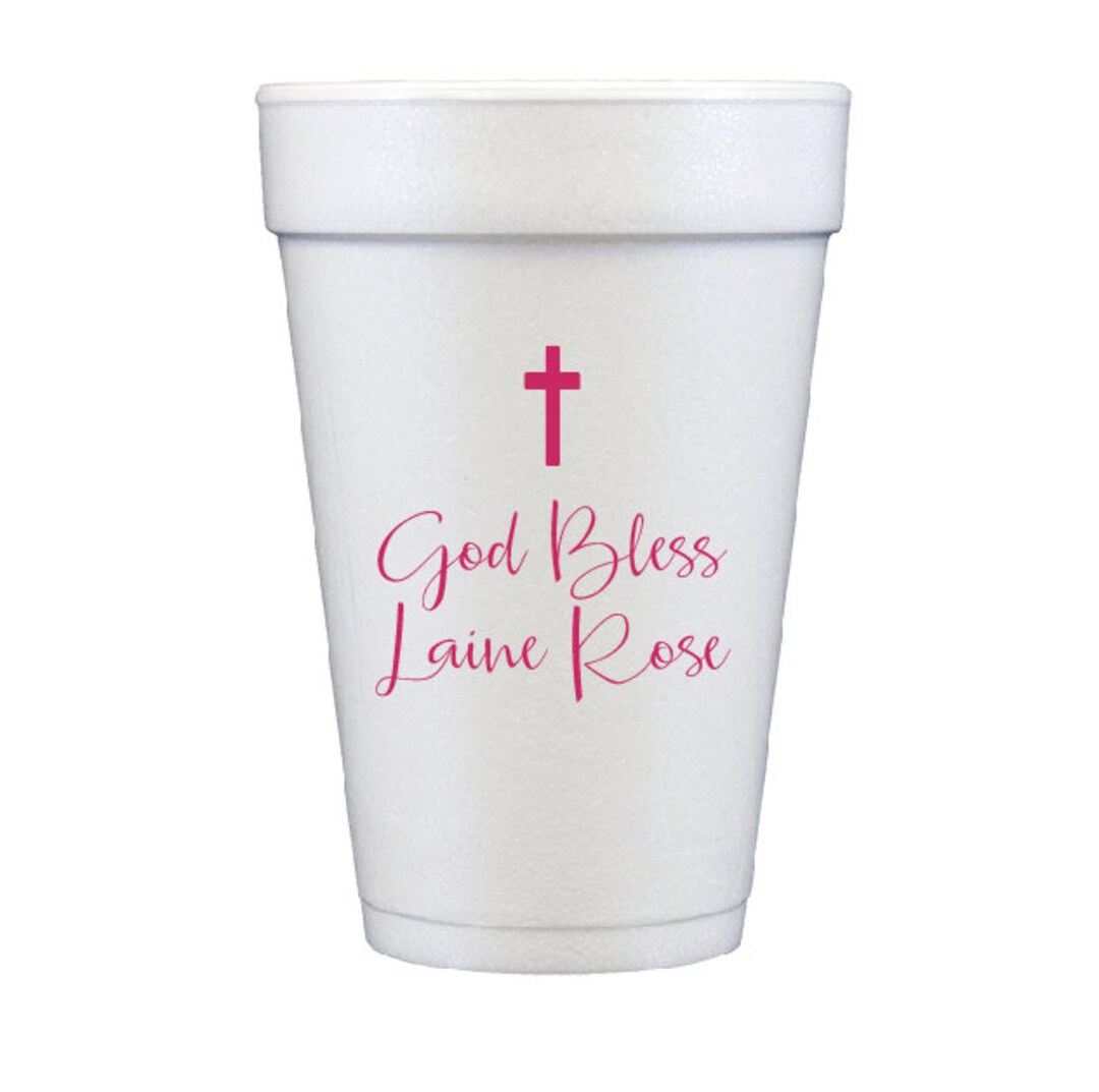 Christening Cups, Baptism Cups, Personalized Foam Cups, First Communion ...