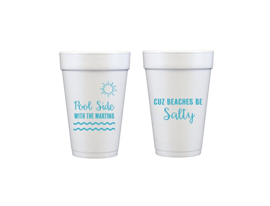 Pool Party Cups, Pool Side Cause Beaches Be Salty, Pool Cups, Cute Cups ...