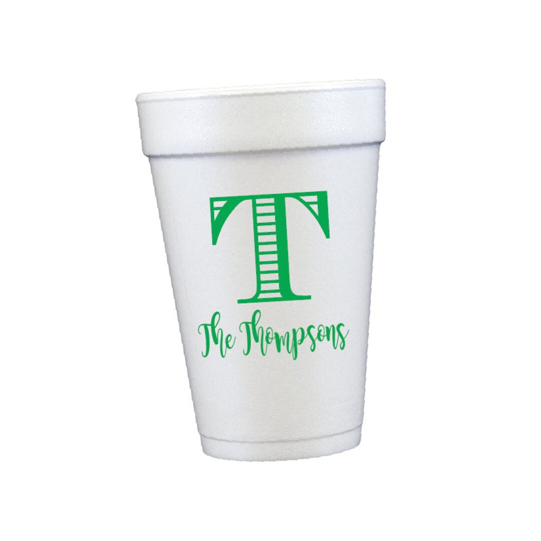 Striped Cups, Stripe Letter Cups, Last Name Cups, Last Name Initial ...