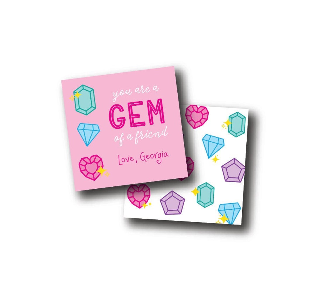Valentines Gift Tag for Kids, Gem Valentine, You Are a Gem Valentine ...