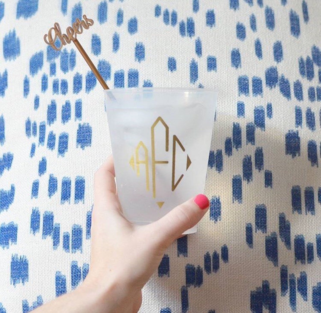 Monogrammed Frosted Cup, Personalized Shatterproof Cup, Monogrammed ...