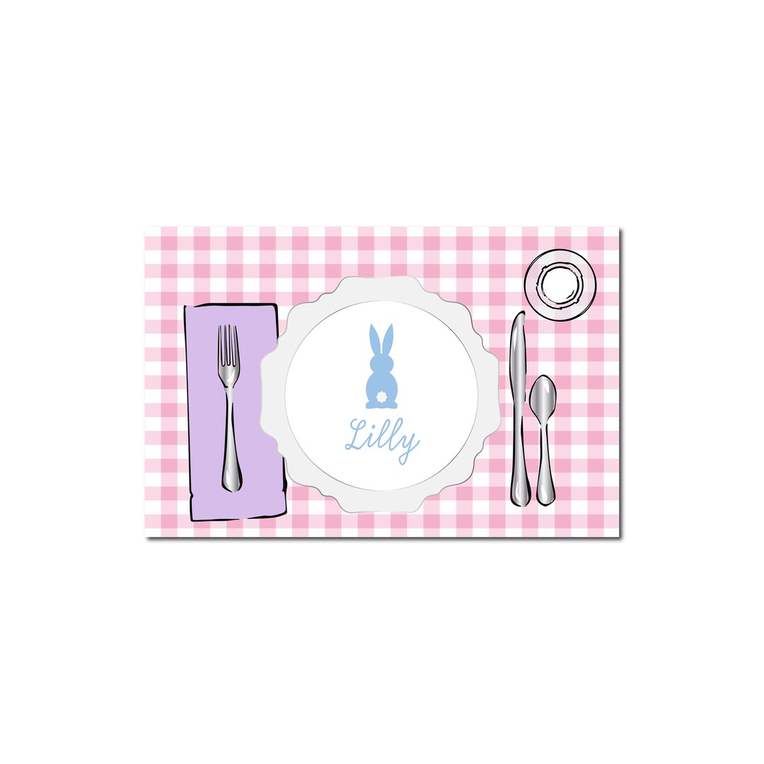 Personalized Easter Place Setting Placemat, Easter Bunny Placemat ...
