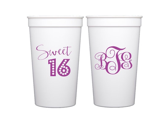 Sweet 16 Cups Sweet Sixteen Birthday 16th Birthday Party | Etsy