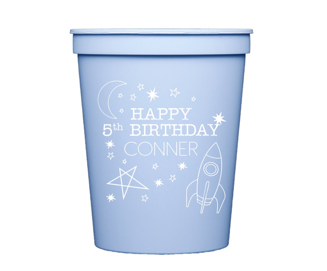 Astronaut Birthday Cups, Spaceship Birthday Cups, Space Themed Birthday ...