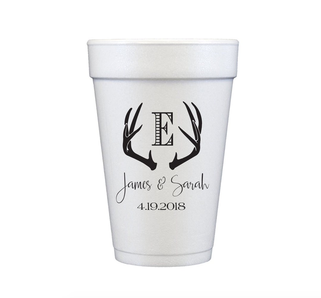 Antler Cups, Rustic Wedding Favor, Personalized Cups, Wedding Cups ...