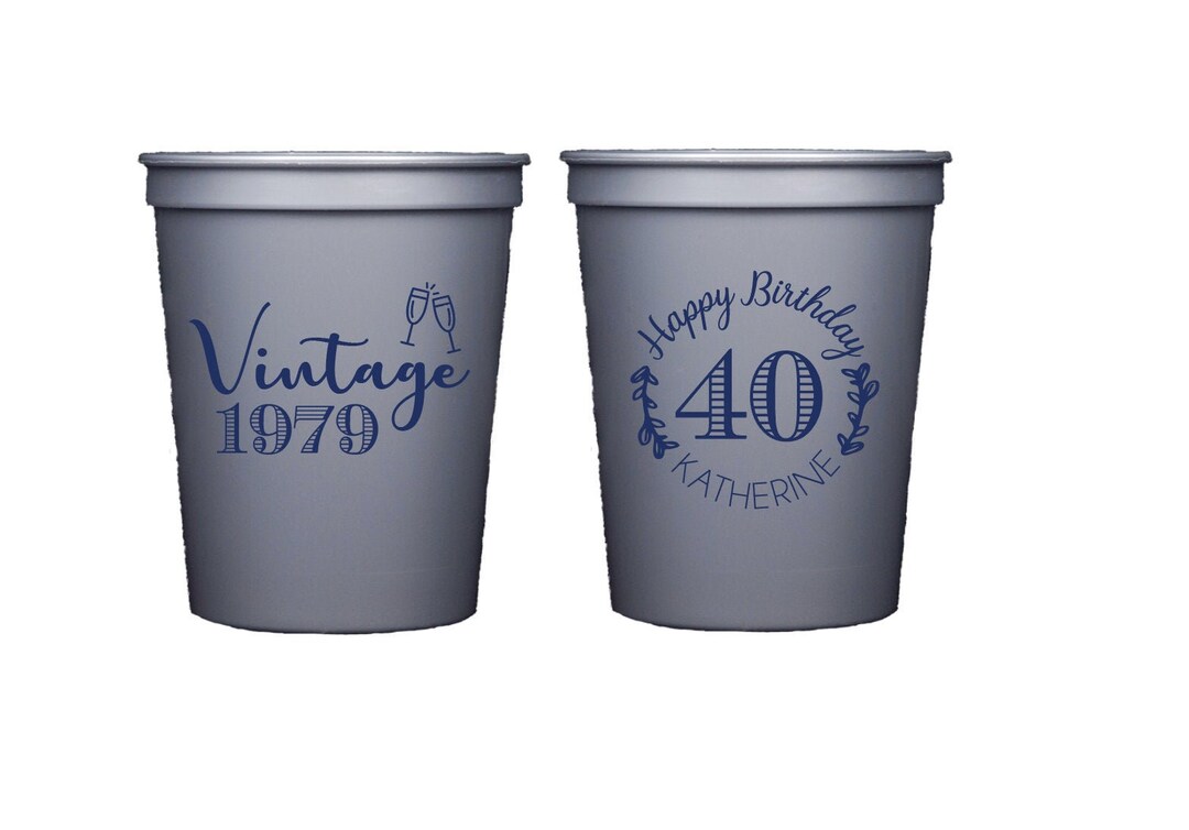 Personalized 40th Birthday Cups, Custom Birthday Cups, Adult Birthday ...