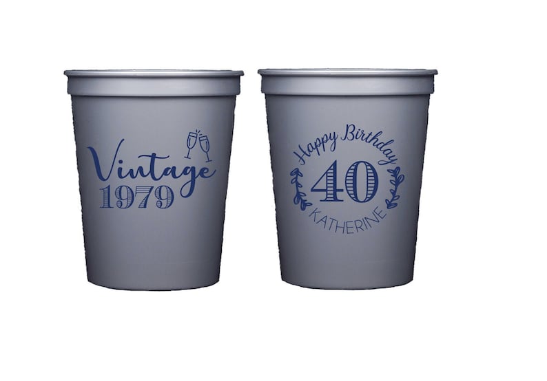 Personalized 40th Birthday Cups Custom Birthday Cups Adult - Etsy