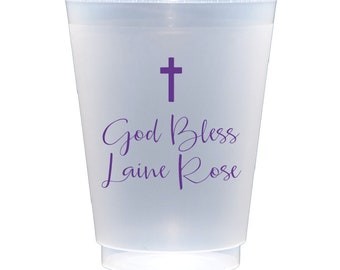 God Bless Personalized Christening/baptism Shatterproof Cups - Etsy