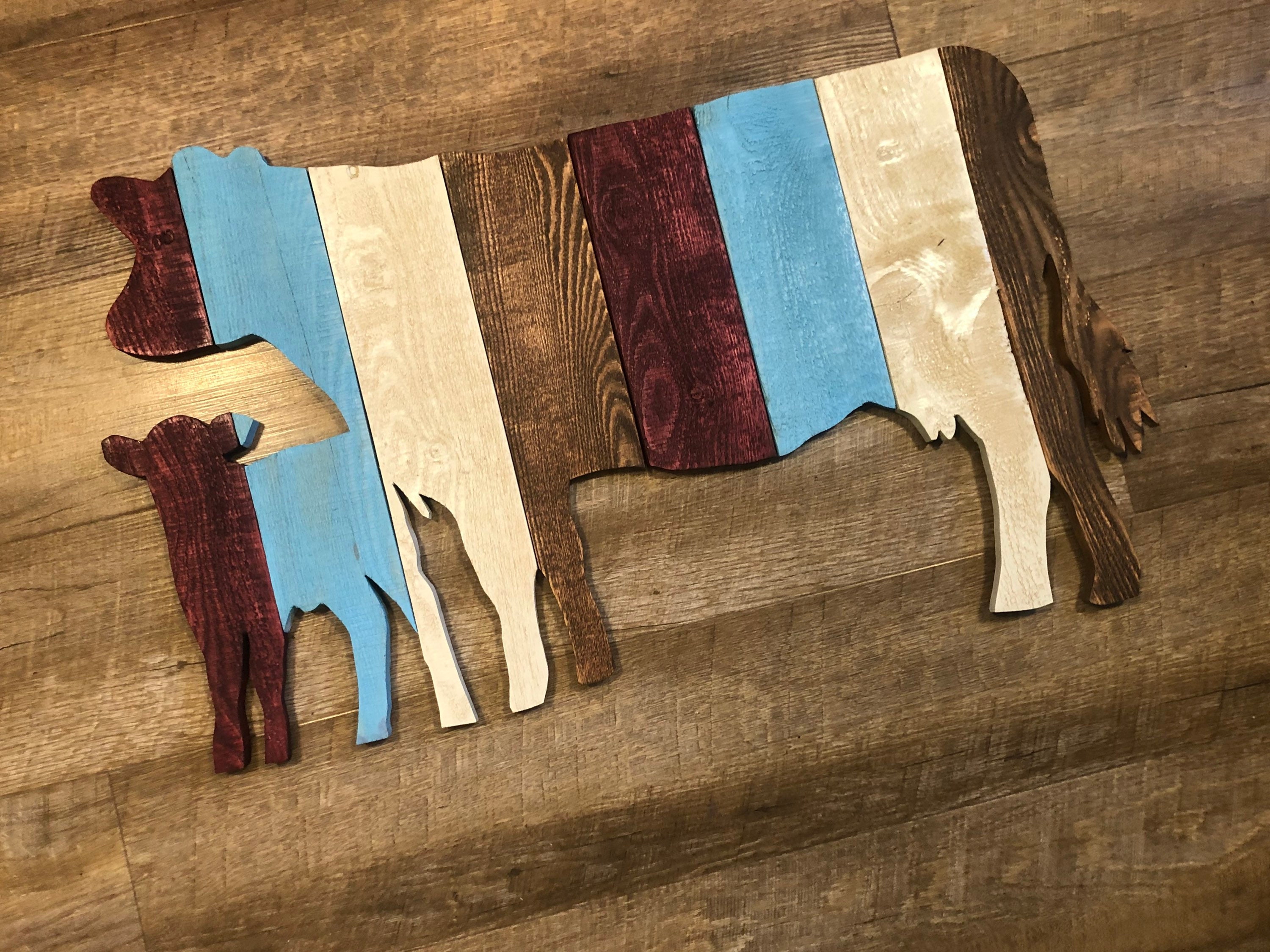 Multicolored Pallet Cow/calf Cutout - Etsy