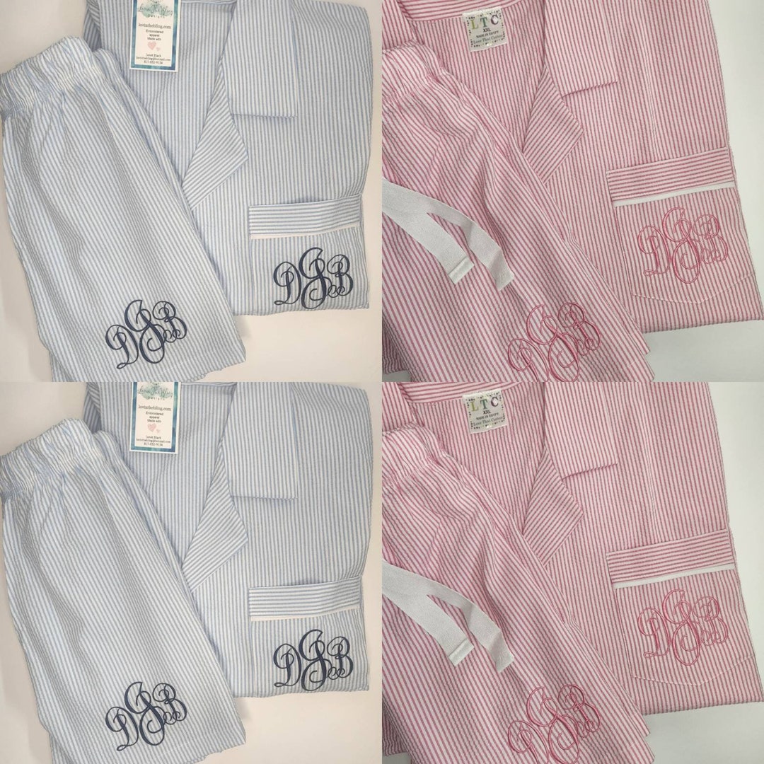 Monogram Seersucker Shorts Set Monogram Wedding Party Gift Shorts Set ...