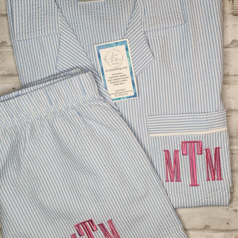 Monogrammed Pajamas - Etsy