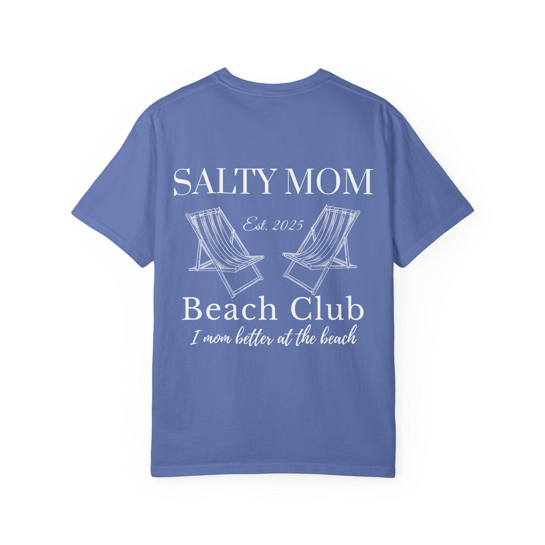 Salty Mom Beach Club T-shirt, Casual Summer Tee, Gift for Moms, Beach ...