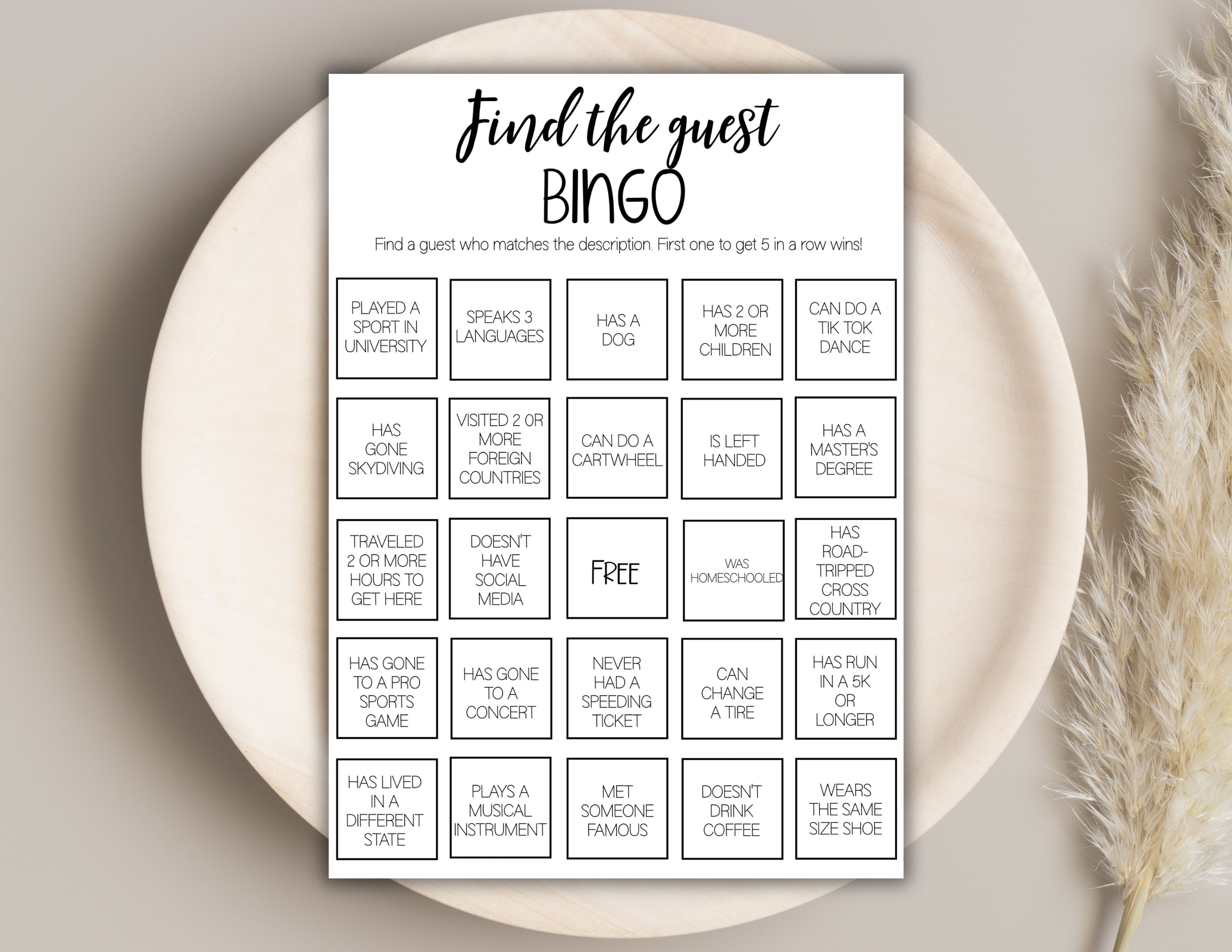 Find the Guest Bingo Bachelorette Party Games Bridal Shower - Etsy