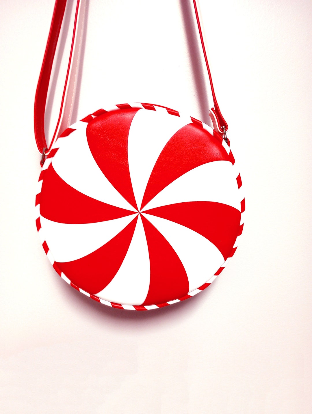 Red and White Peppermint Candy Crossbody Bag - Etsy