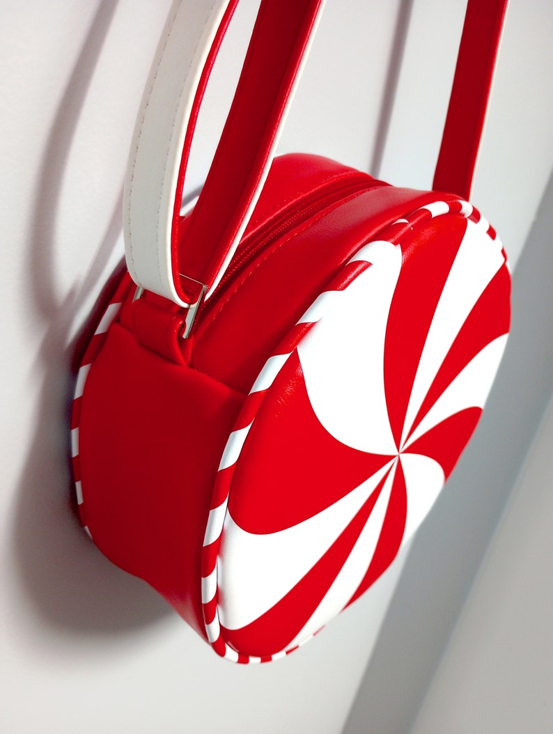 Red and White Peppermint Candy Crossbody Bag - Etsy