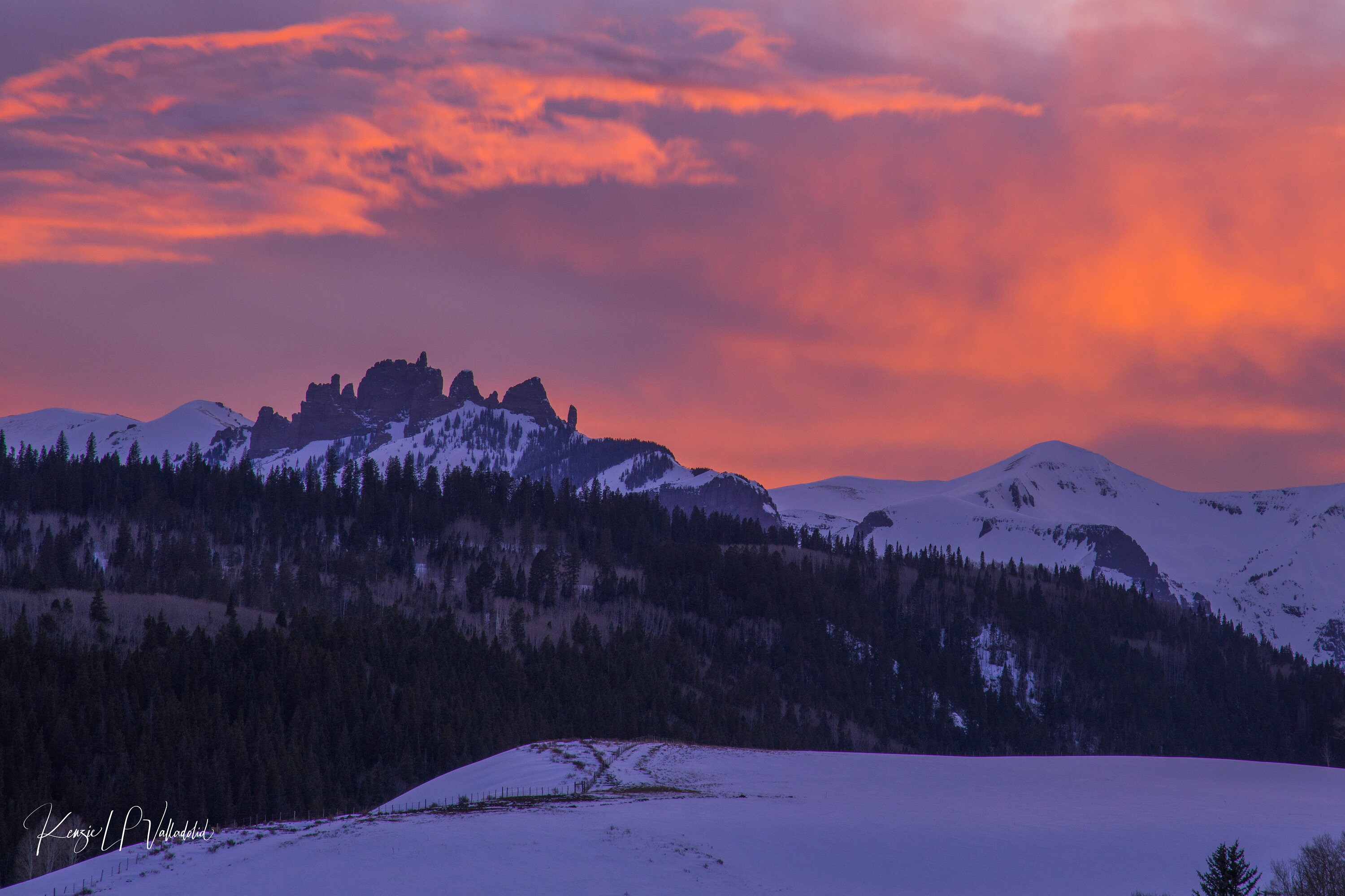Sunset Over the Castles in Gunnison Colorado Winter - Etsy