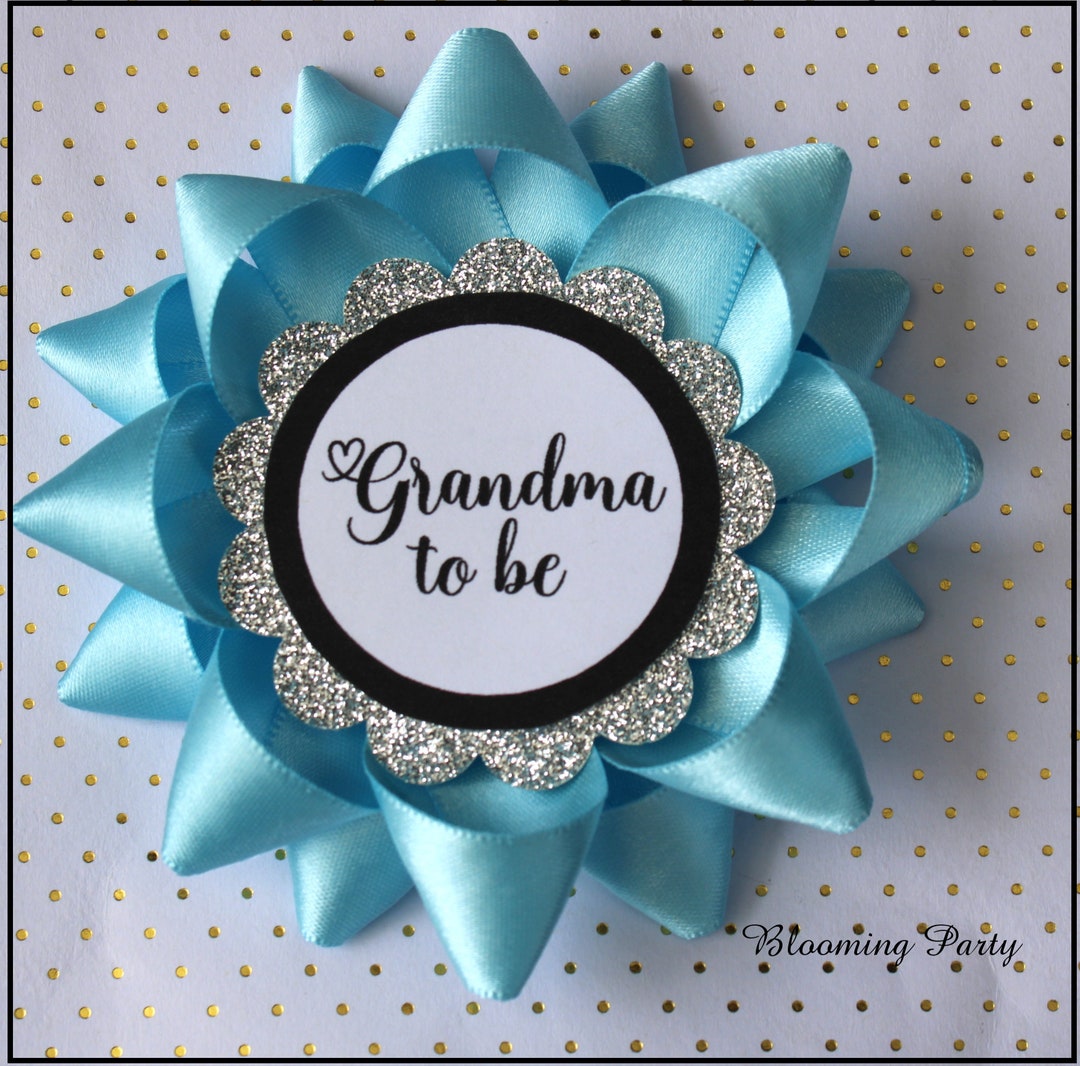 Blue Grandma to Be Corsage Grandma to Be Pin Boy Baby Shower Blue Mommy ...