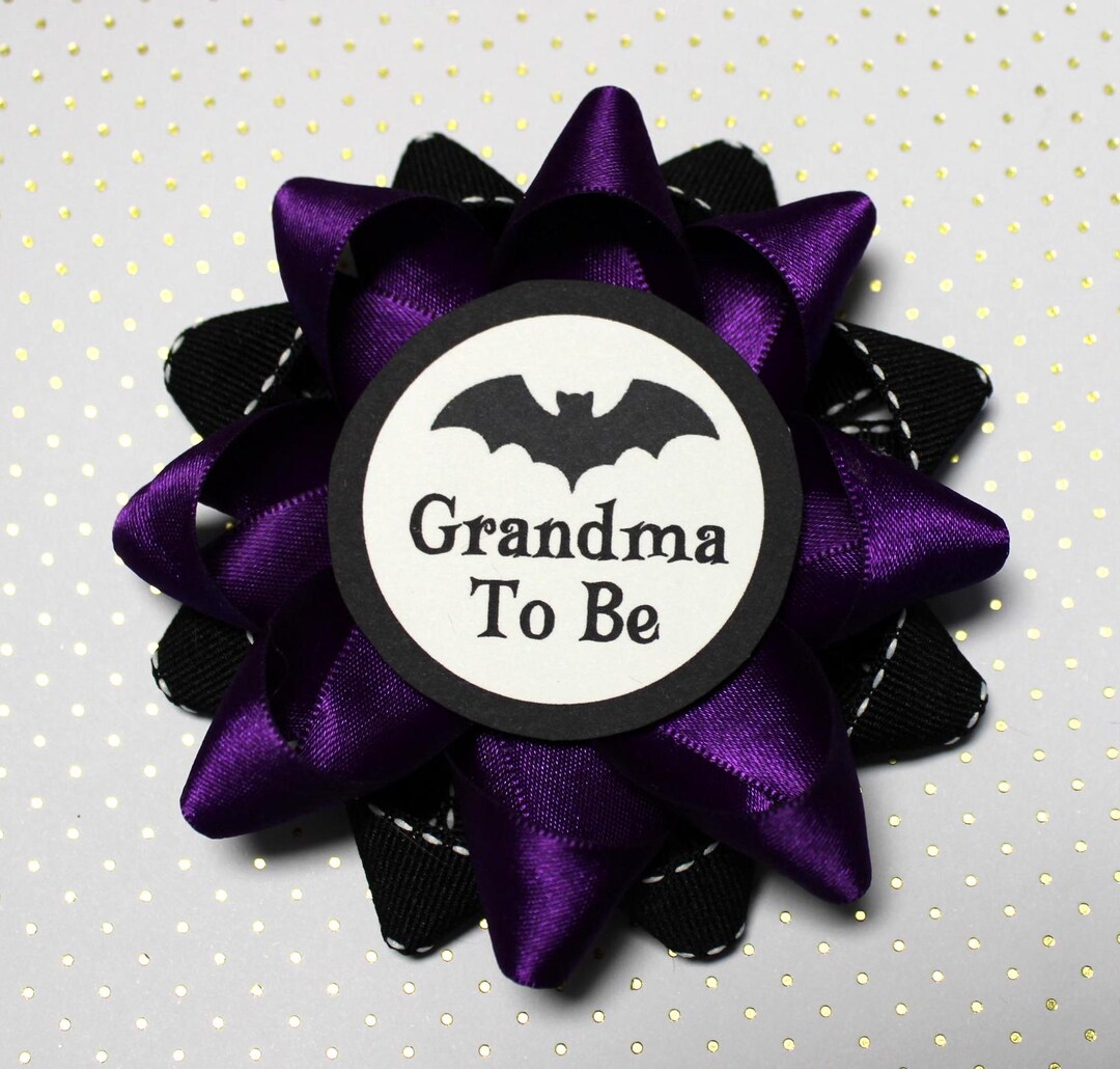 Bat Grandma to Be Corsage Bat Baby Shower Corsage Black and Purple ...