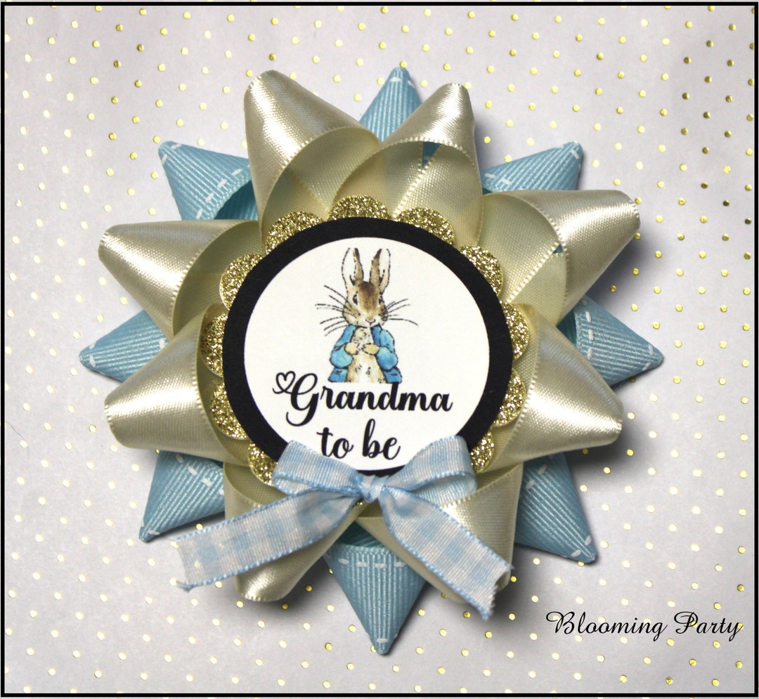Blue Peter Rabbit Grandma to Be Corsage Peter Rabbit Baby Shower ...