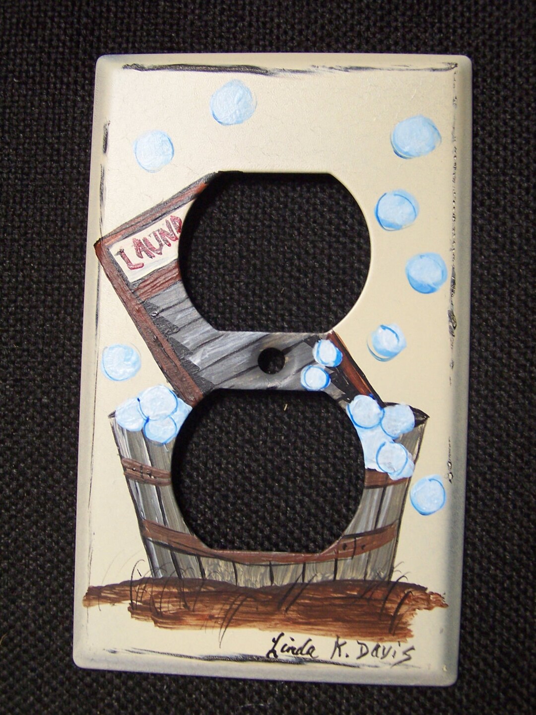 Hand Painted Metal Regular Outlet Cover With a Laundry Room - Etsy