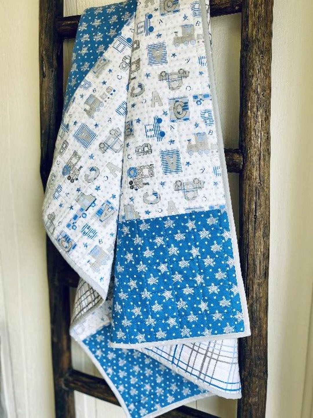 Handmade Flannel ABC Baby Quilt - Etsy