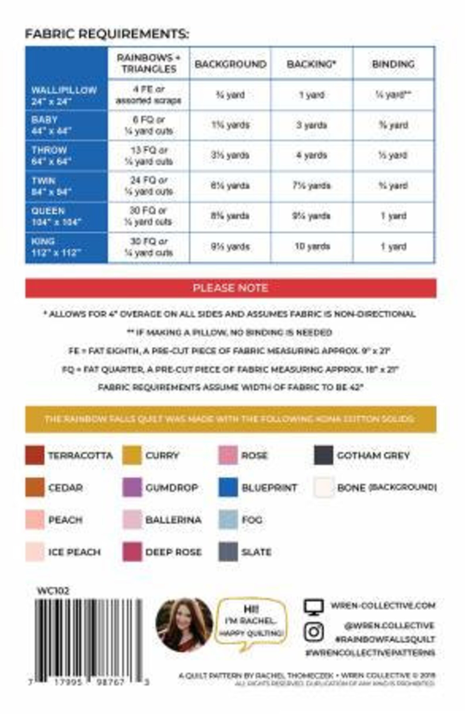 Rainbow Falls Quilt Paper Pattern by Wren Collective - Etsy