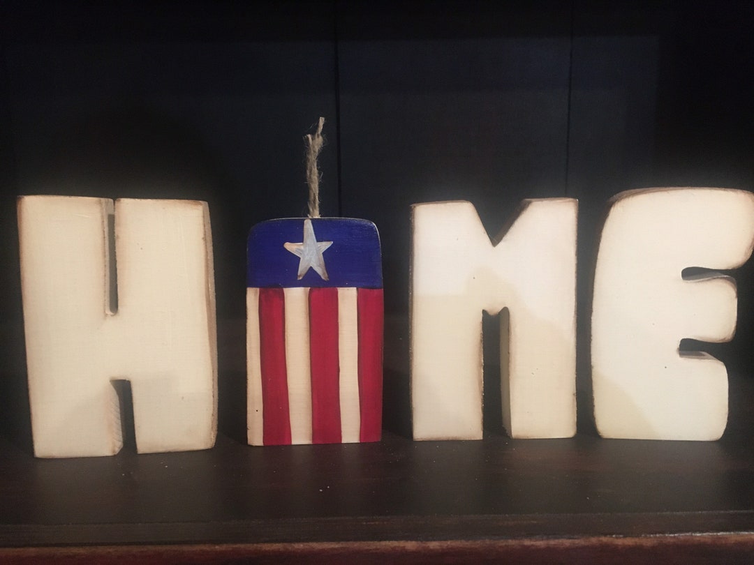 Home White Letters, With Firecracker for the O. the Letters Measure ...