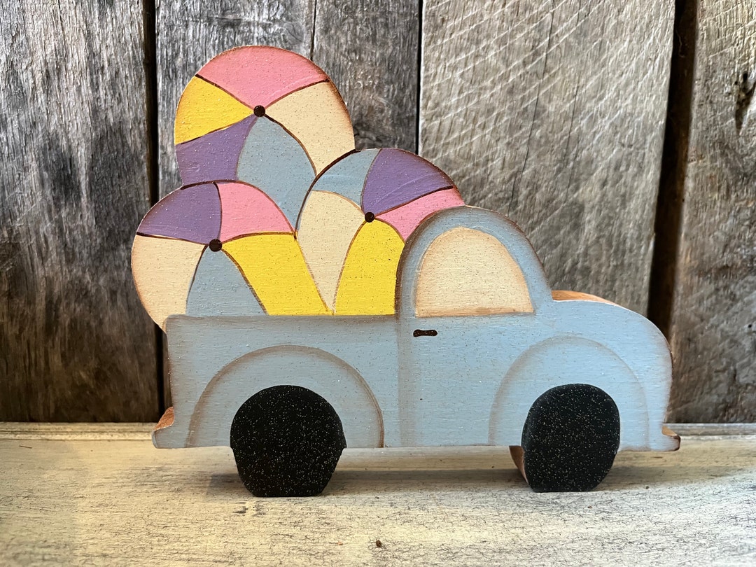Blue Pick up Truck Hauling Beach Balls for Summer. - Etsy