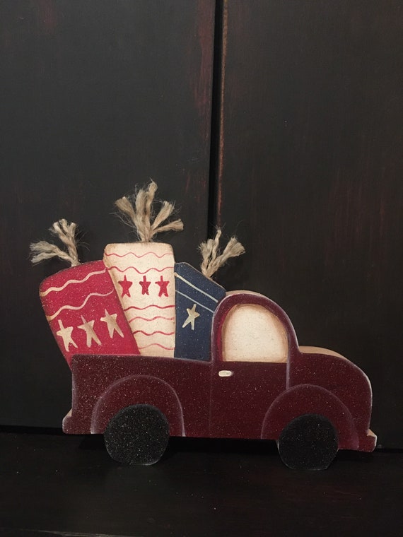 Little Red Truck With Firecrackers in the Back - Etsy