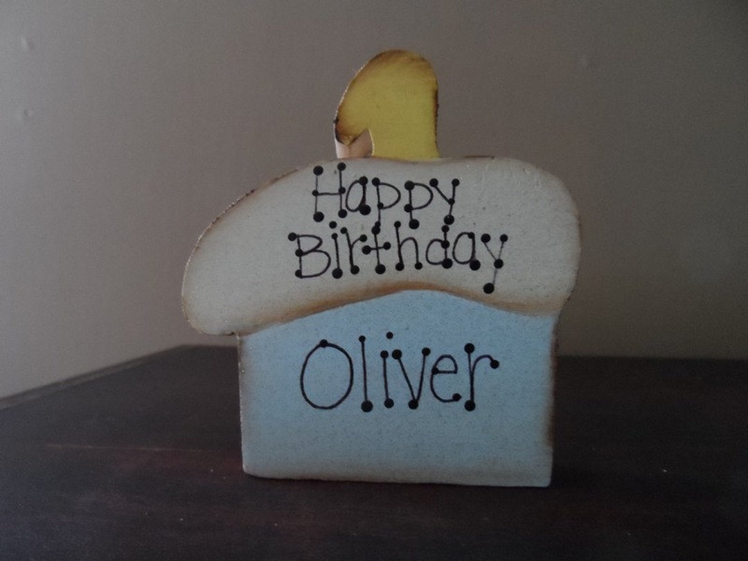 Blue Birthday Cupcake. Can Be Personalized Free. Can Also Be Made in ...